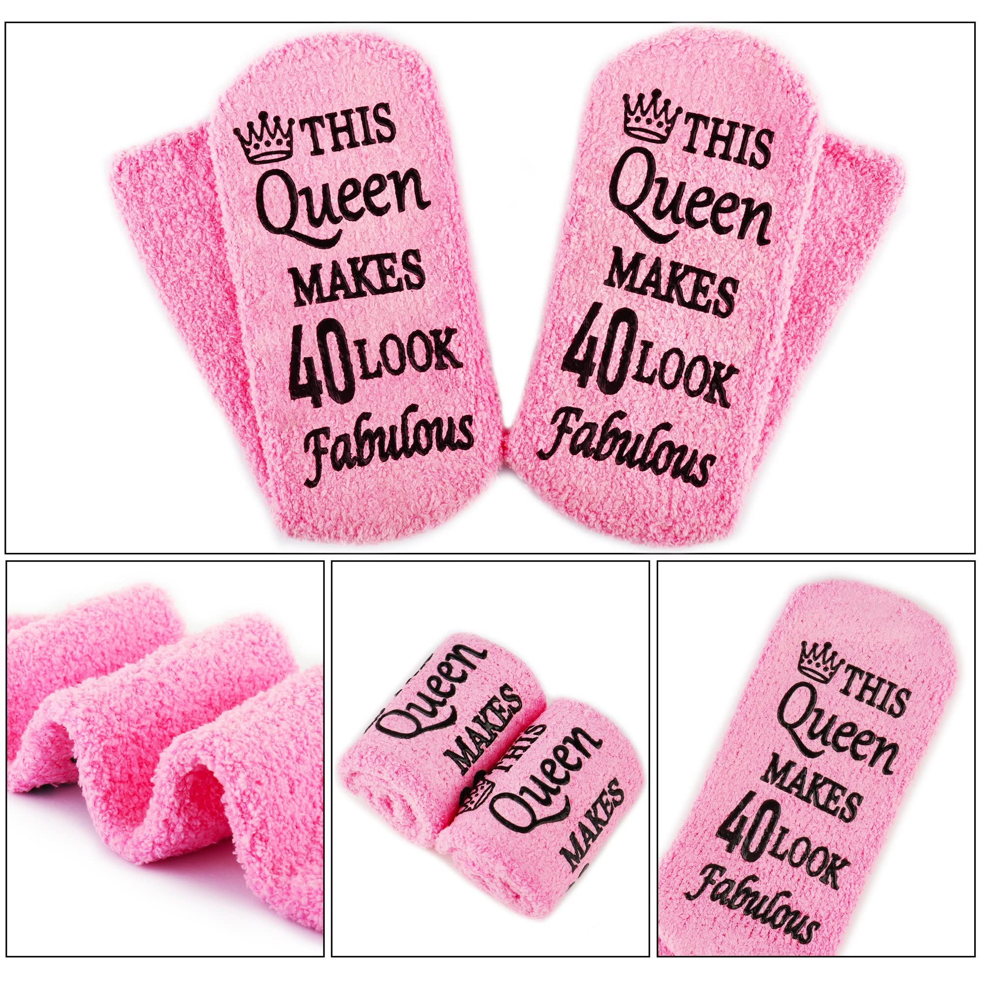 Jeasona 30th Birthday Gifts for Her Womens Cute Funny Fuzzy Socks
