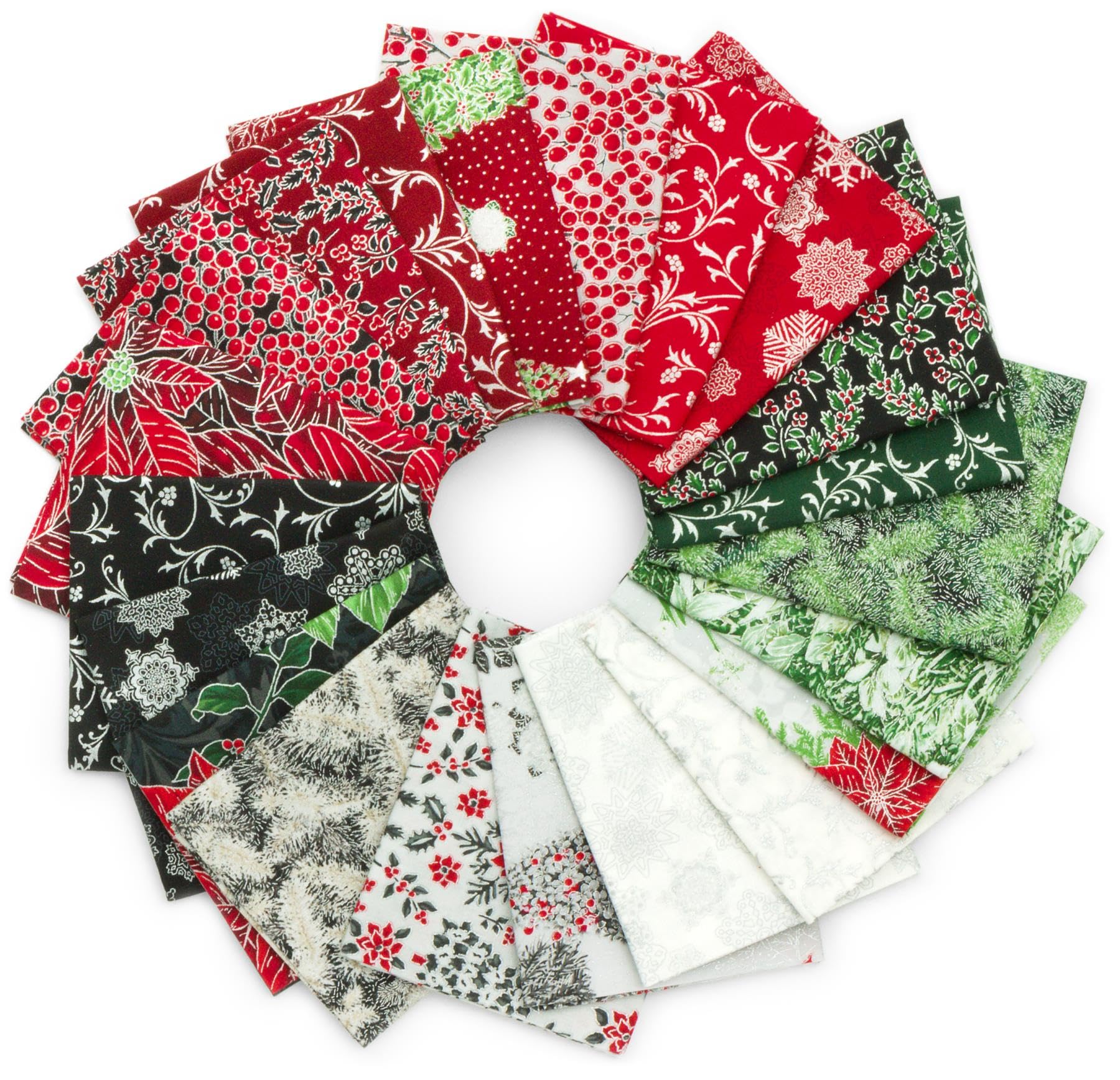 Holiday Flourish Snow Flower Silver 21 Fat Quarters Robert Kaufman Fabrics FQ-2016-21