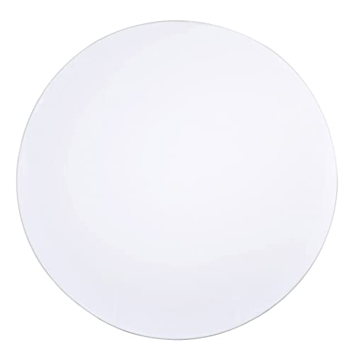 Mocsicka White Round Backdrop Polyester Round Background Baby Shower Birthday Party Decoration Banner (8.2ft=98.4inch, White)