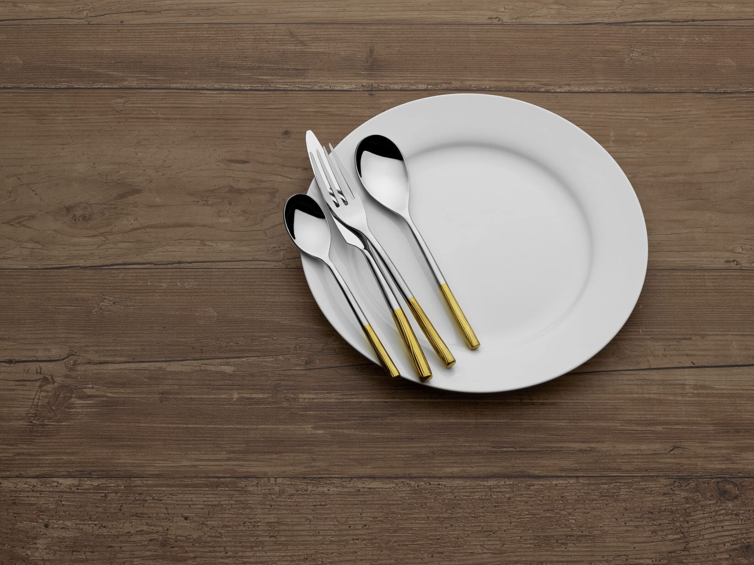 Mikasa Duval Gold Lines 18.0 Forged Stainless Steel 16 Piece Cutlery Set, Service For 4