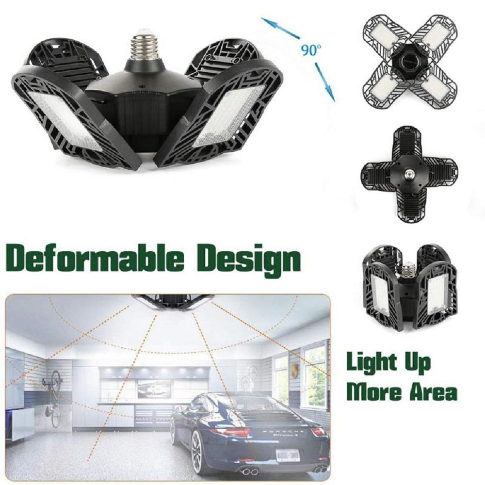 Led Garage Lights,120w Deformable Garage Ceiling Light 12000lm E28 Basement Lights,Adjustable Led Panels β Fits for Garage, Warehouse, Barn, Workshop and Yard
