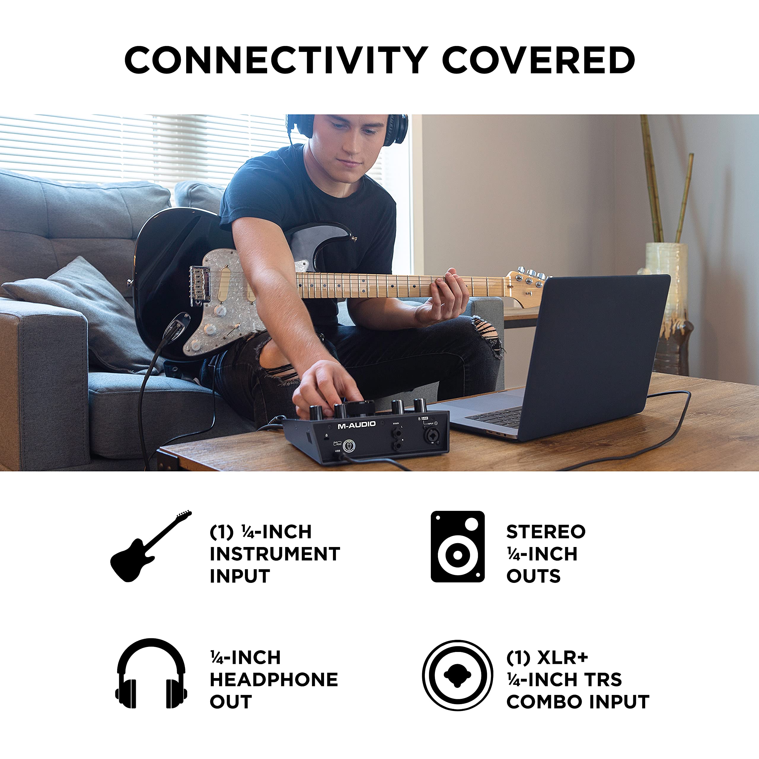 M-Audio AIR 192x4 USB C Audio Interface for Recording, Podcasting, Streaming with Studio Quality Sound, 1 XLR in and Music Production Software (Renewed)