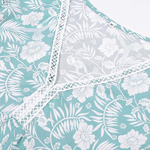Pockets Casual Womens Summer Dresses Cute Boho Short Sleeve V Neck Beach Dress Loose Fit Mini Flowy Date Night Light Blue