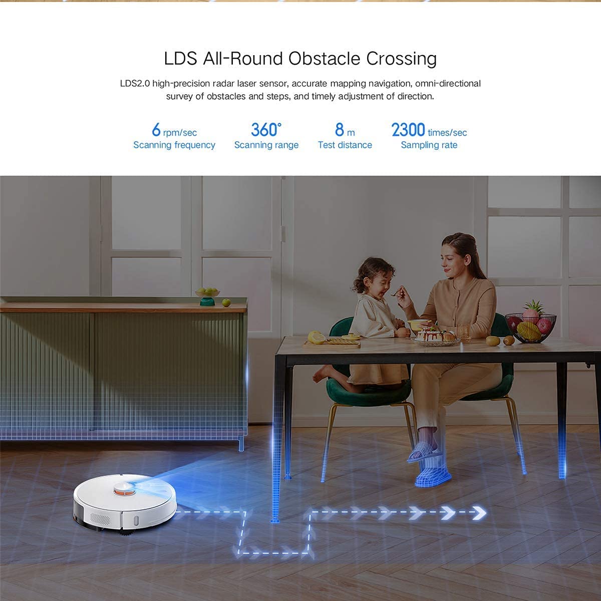 Lydsto R1 Robotic Vacuum Cleaner with Self Empty, Robotic Vacuums and Mop,Lidar Navigation, 2700Pa Strong Suction,Quiet, Self-Charging,Ideal for Pet Hair, Hard Floor and Low Pile Carpet(White)