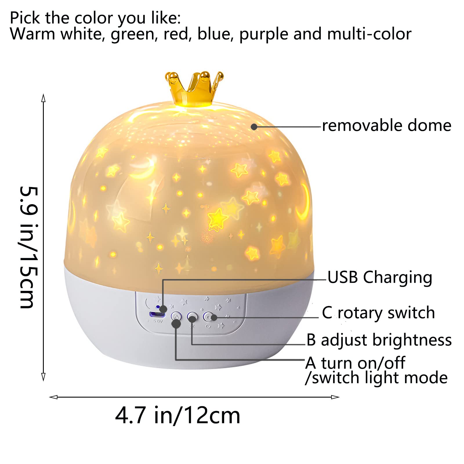 Star Projector Night Light for Kids, 2 in 1 Projector and Night Light for Kids Room,360° Rotation Ocean Galaxy Projector for Children Baby Nursery Toys Birthday (6 Films