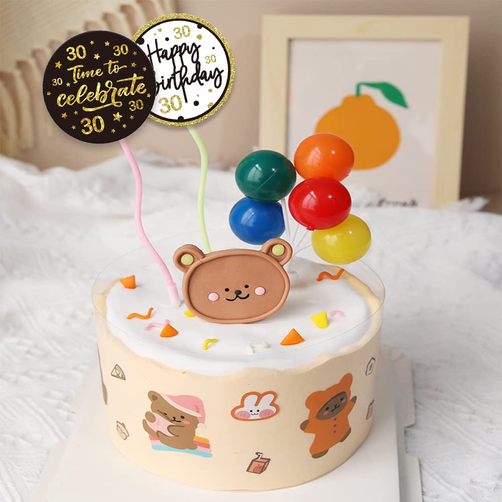 REWIDPARTY Gold 30th Birthday Stickers (500 per Roll, Round, Paper, Waterproof, 1.5'' Diameter) - Party Decorations, Anniversary, Classmate, Company Party Favors