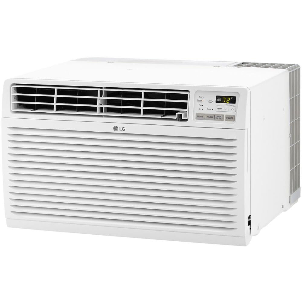 LG 14,000 BTU Through the Wall Air Conditioner, 230/208V, Cools 750 Sq.Ft. for Bedroom, Living Room, Apartment, Electronic Control w/Remote, 3 Cooling & Fan Speeds, 4-Way Air Deflection, Auto Restart