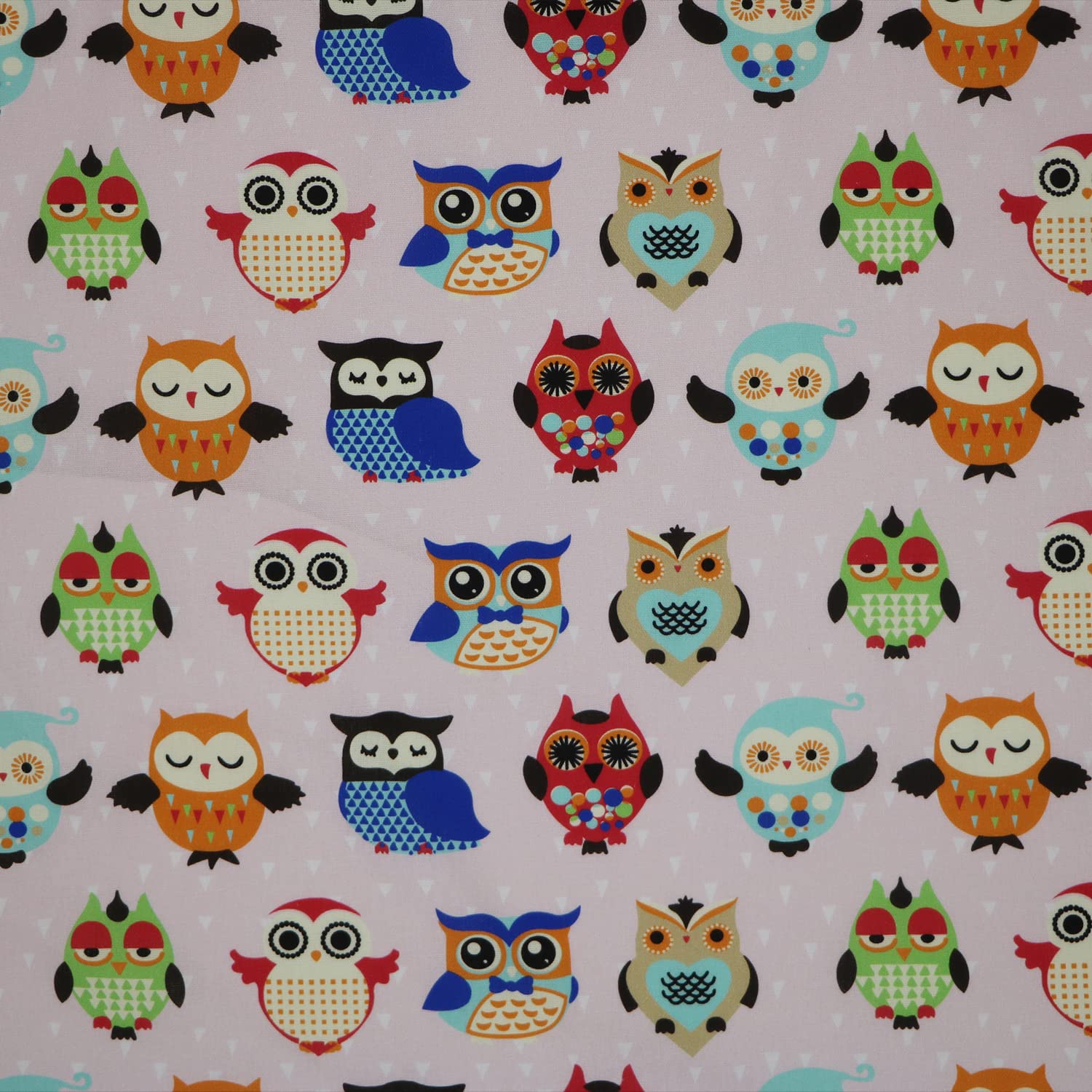 iNee Cute Owl Fat Quarters Fabric Bundle, Precut Cotton Fabric for Sewing Quilting, 18 x 22 inches, (Cute Owl)