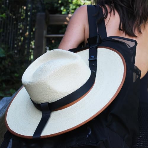 The Hat Harness Hat Holder - Stylish Durable Travel Accessory Designed for Purses, Totes, Bags, Backpacks, Luggage & More | Fits Multiple Hats & Supports Thick Or Curved Brims, Black