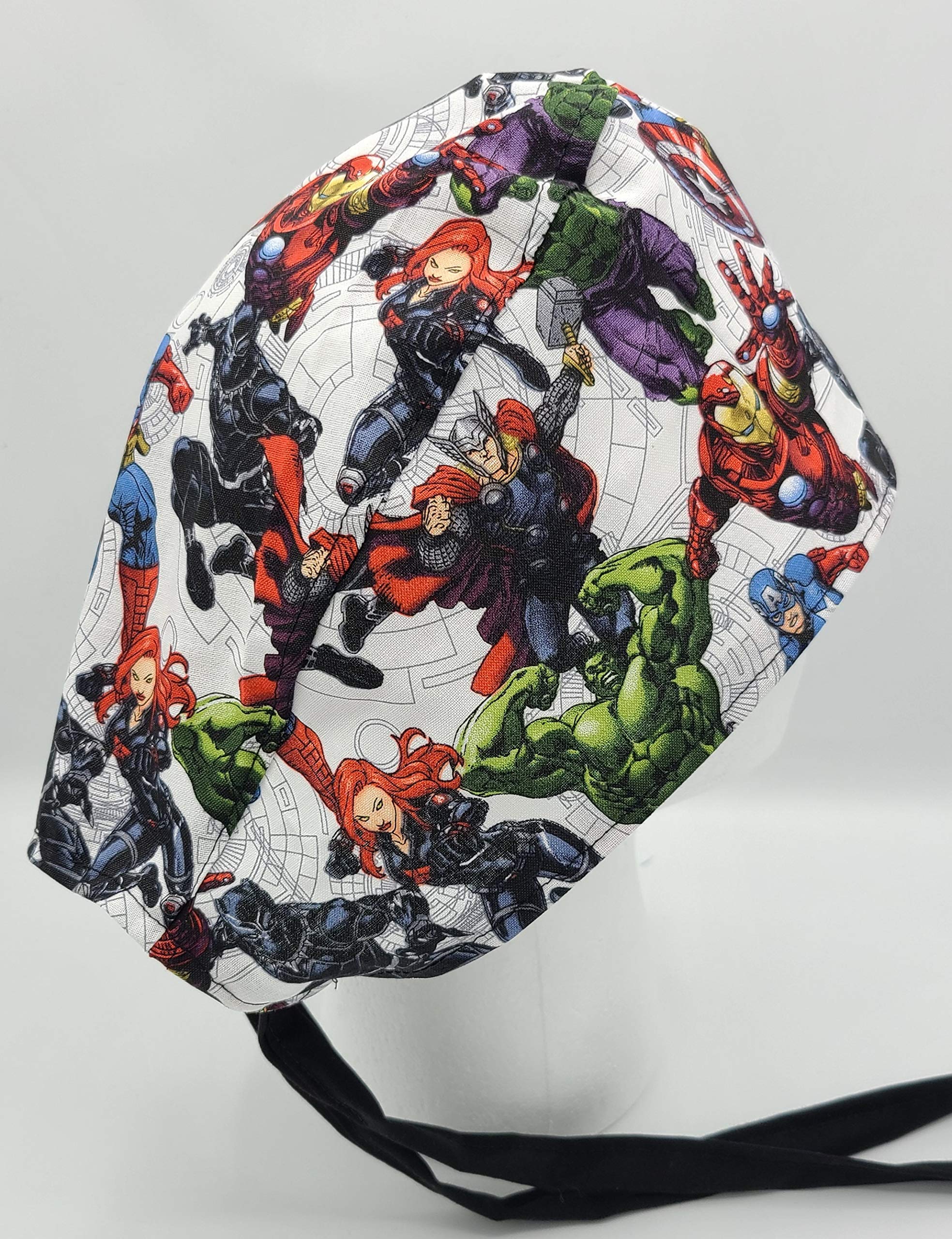 Marvel Comic Book Super Hero Characters Surgical Scrub Cap Medical Hat Hospital Cover