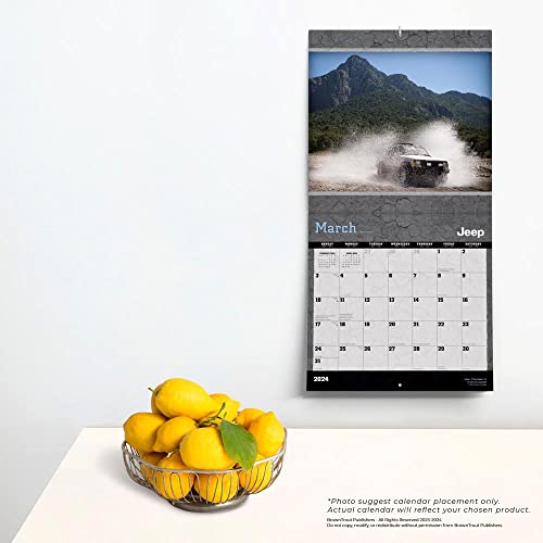 Jeep | 2024 OFFICIAL 12 x 24 Inch Monthly Square Wall Calendar | BrownTrout | Offroad Motor Car
