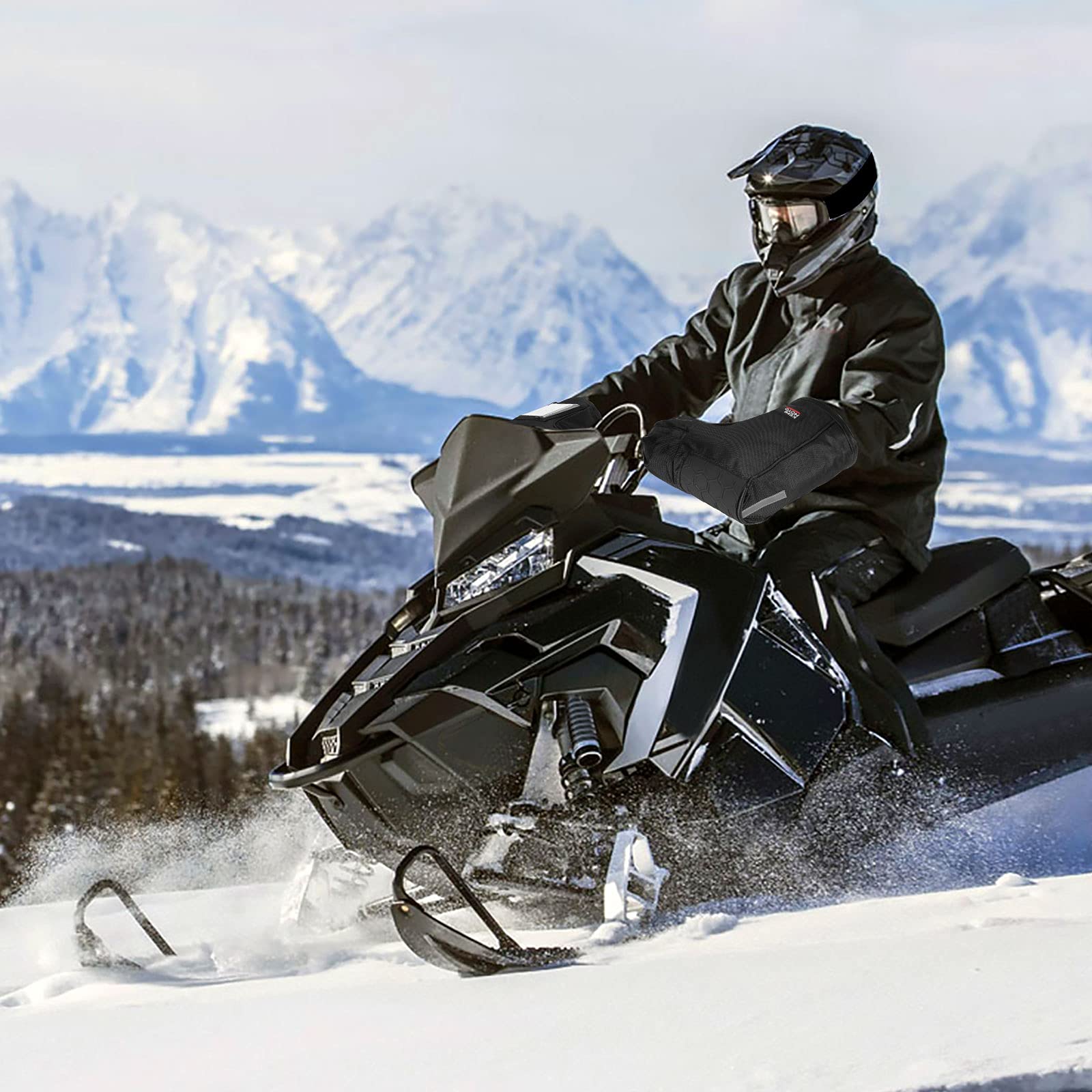 KEMIMOTO ATV Gloves, Touch-Friendly Bag/Front Wind-Breaking Guard Motorcycle Gloves Snowmobile Handlebar Gloves Compatible with Sportsman Scrambler FourTrax Grizzly Snowmobile Bicycle