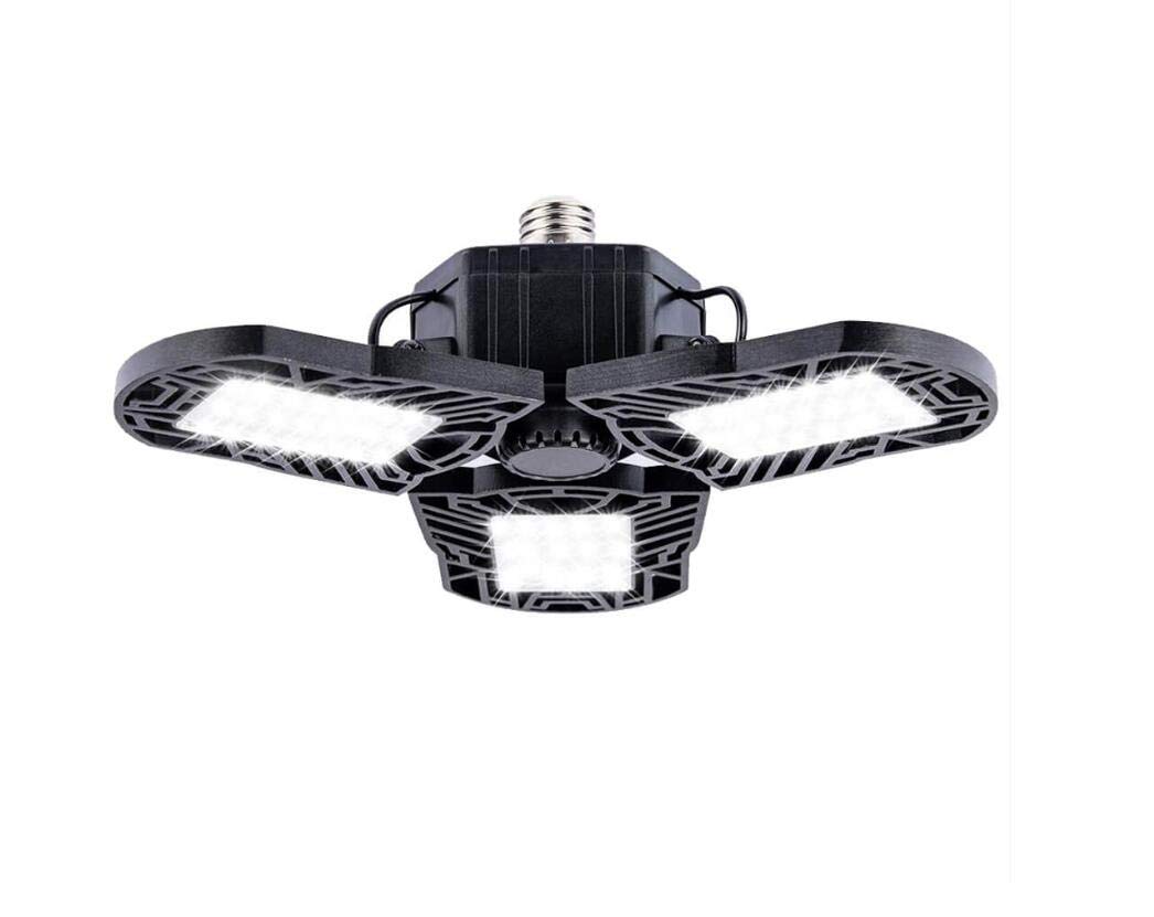 LED Garage Lights, 60w Bright Garage Light E26/E27 6000LM Deformable Tripleglow Led Garage Light Fixture for Full Area, LED Light Bulbs for Workshop, Barn, Warehouse(60)