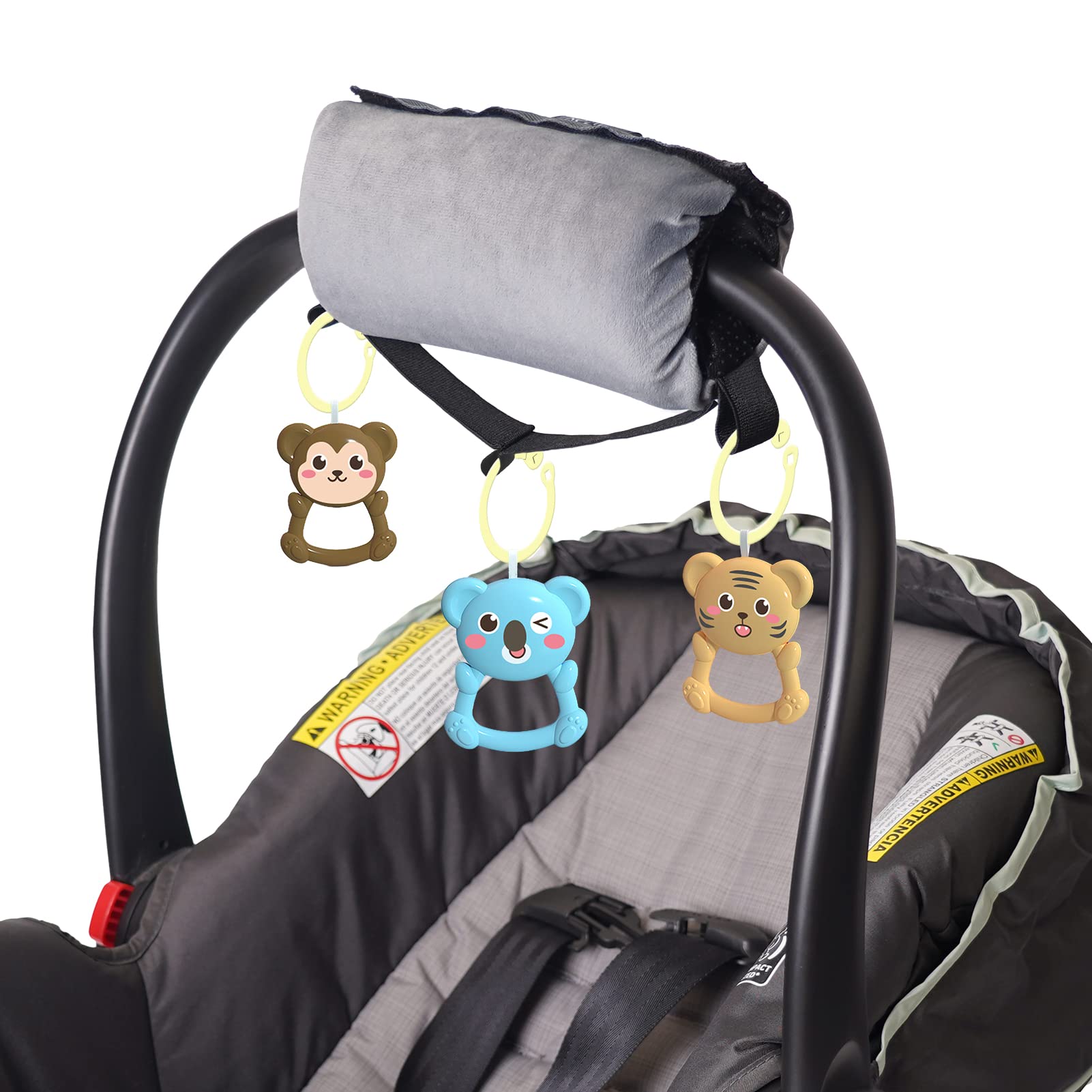 Rezlli Handle Cushion Compatible with Baby Car Seat; Arm Cushion for Infant Carrier; Universal Large Size Fits All Infant Car Seats (8 * 11β) (Grey)