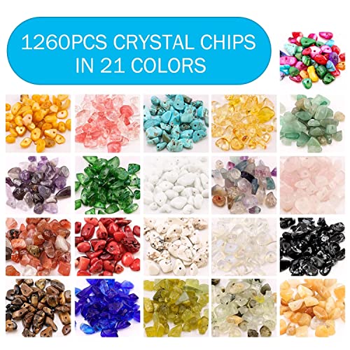 ZLXDP Gemstone Jewelry Making Kit Irregular Chips Stones Crushed Chunked Crystal Pieces Loose Beads for Decor Crafts