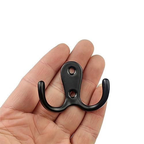 INEOUT Hangers 10Pcs Wall Hooks Dual Prong Door Hangers with Mounting Screws for Hanging Coat Robe Clothes Hat Keys Heavy Bag