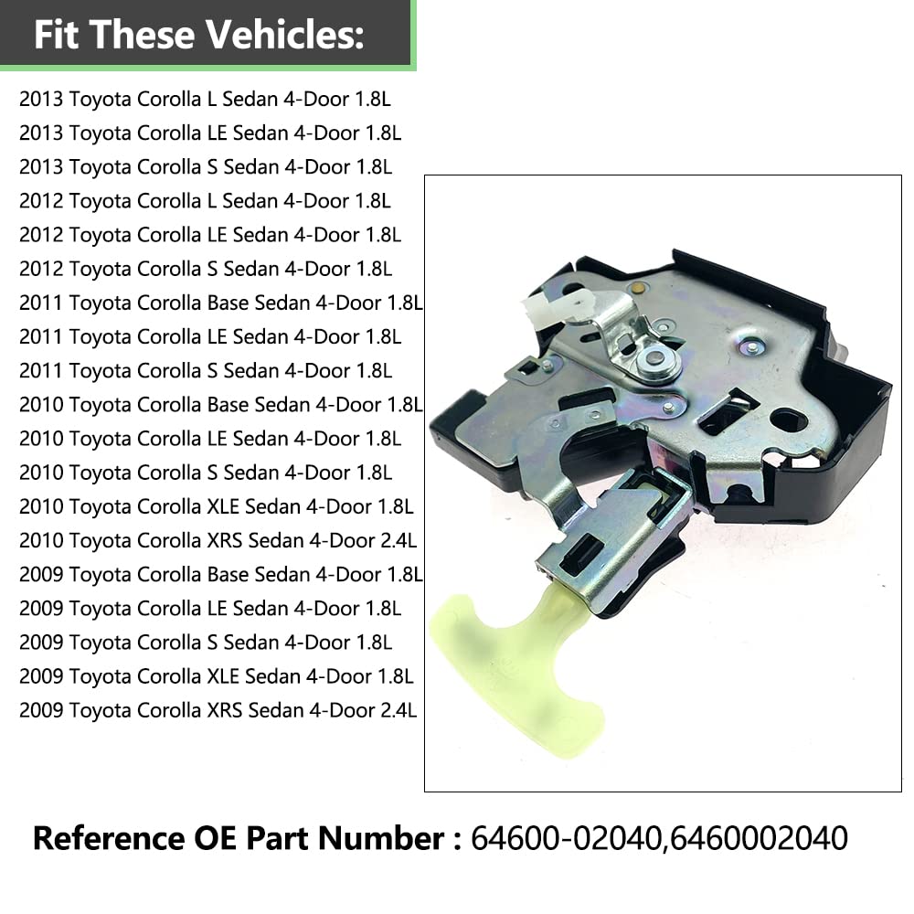 Liftgate Tailgate Lock Trunk Latch Actuator for 2009-2013 Toyota Corolla Replace 64600-02040 6460002040