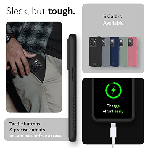 TUDIA DualShield Grip Designed for OnePlus10T Case 5G, [MergeGrip] Shockproof Military Grade Slim Dual Layer Protection for OnePlus 10T 5G Case (Matte Black)