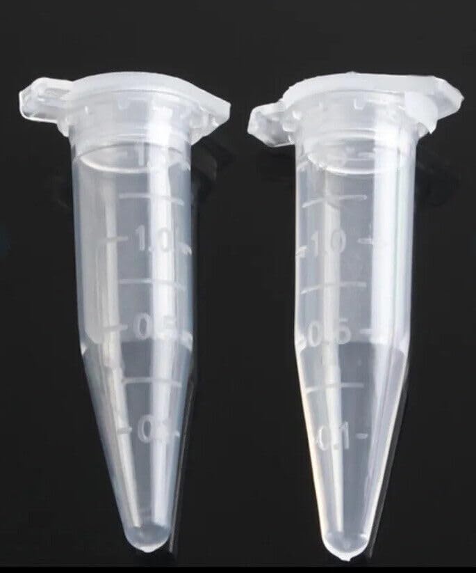 zoomto 1.5ml Microcentrifuge Tubes 500PCS,Centrifuge Tubes with Attached Lid,Clear Conical Micro Centrifuge Small Sample Bottle Vials Container for Lab,Plastic Lab Snap Tubes,Clear Graduation
