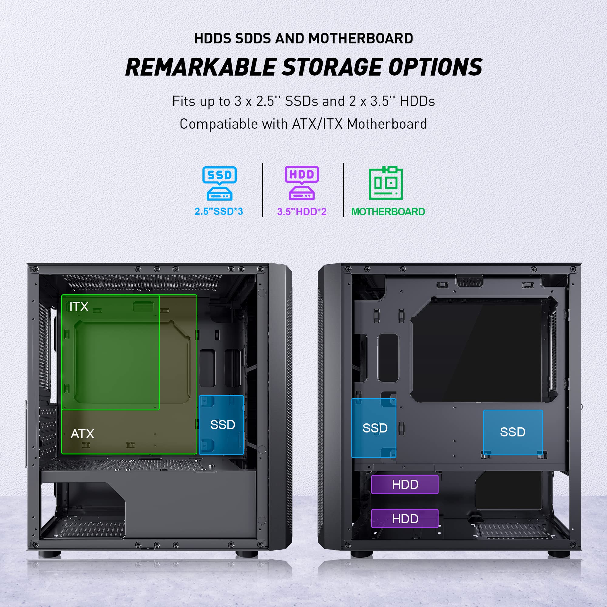 RHIROTEC MATX Micro ATX Case Gaming PC Case, Computer Case Pre-Installed 4 x RGB Rainbow Fan Tempered Glass Side Panel & Hollow Out Front Panel Ventilated Airflow with Magnetic Design Dust Filter