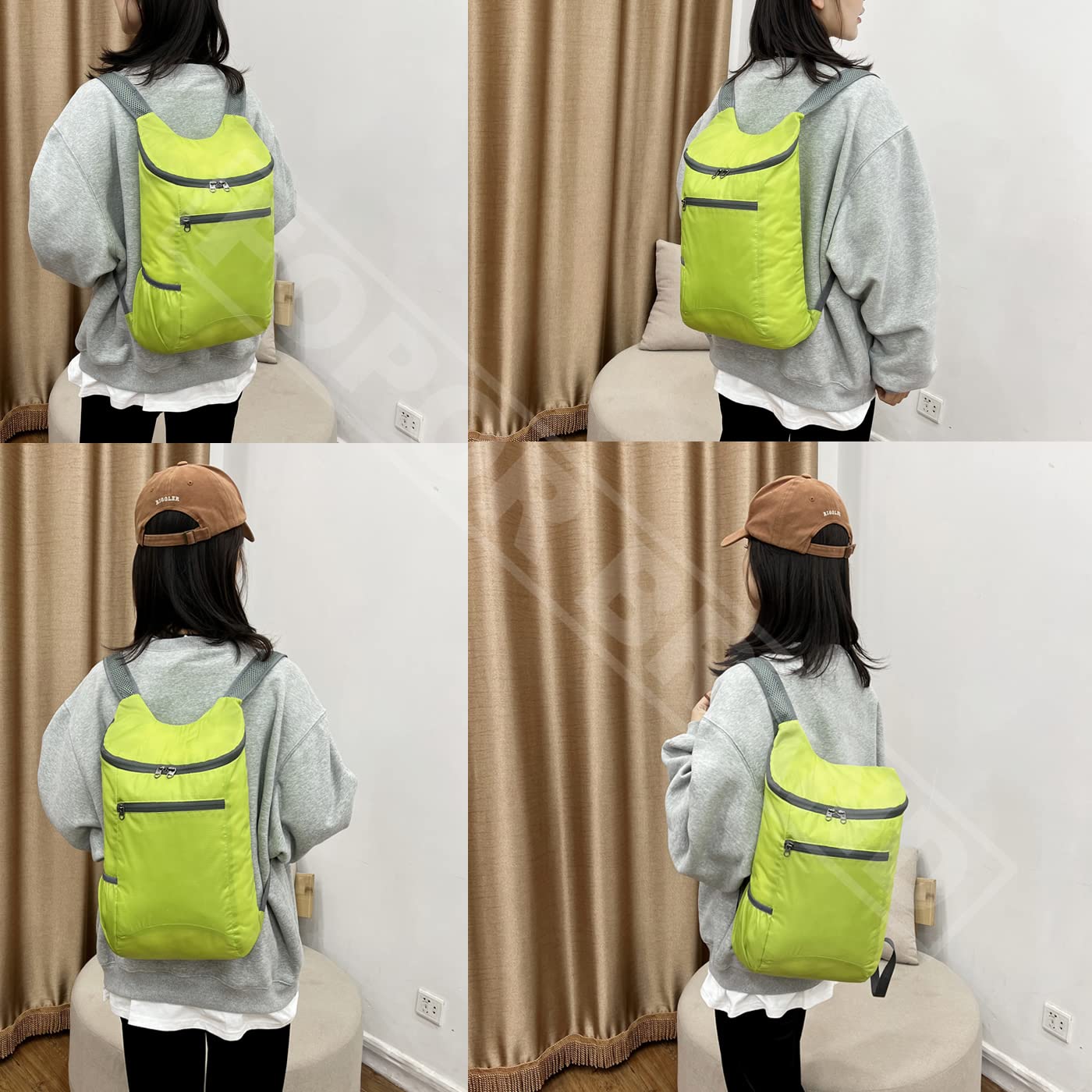 Lightweight Foldable Hiking Daypack Backpack - 30L Water Resistant Knapsack with Pouch for Women&Men - Waterproof Folding Rucksack for Outdoor Travel Camping Trekking Mountain (Foldable Rose Red A)