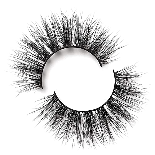 Lilly Lashes Miami Lite - Natural Looking Lashes Mink | Mink Lashes | False Eyelashes | Fluffy Lashes | Strip Lashes | Round Shaped and Fluttery | Fake Eyelashes 15mm length, Reusable Up to 15 Wears
