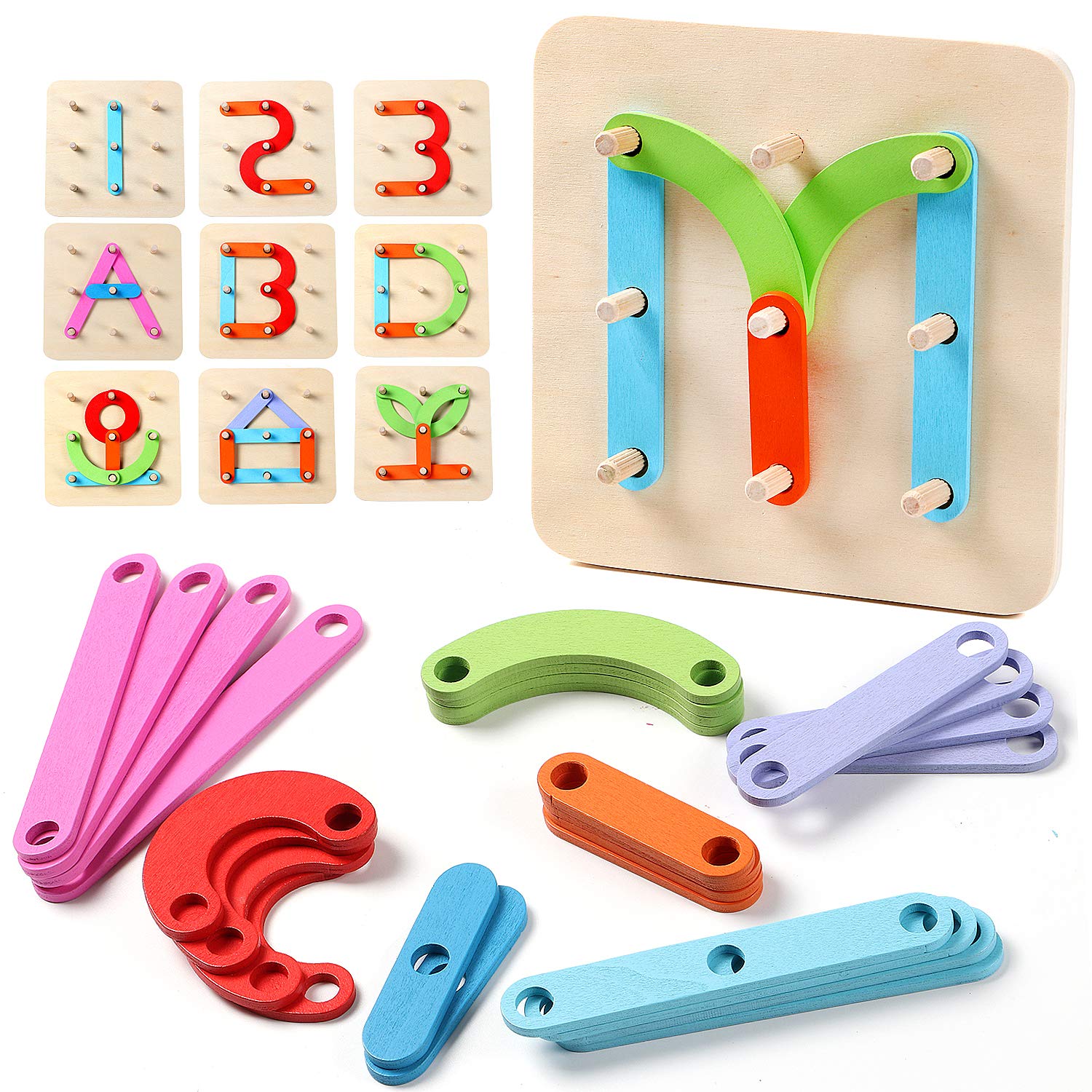 Lewo Wooden Letter Number Sorter Puzzle Preschool Activities Educational Toys for Kids