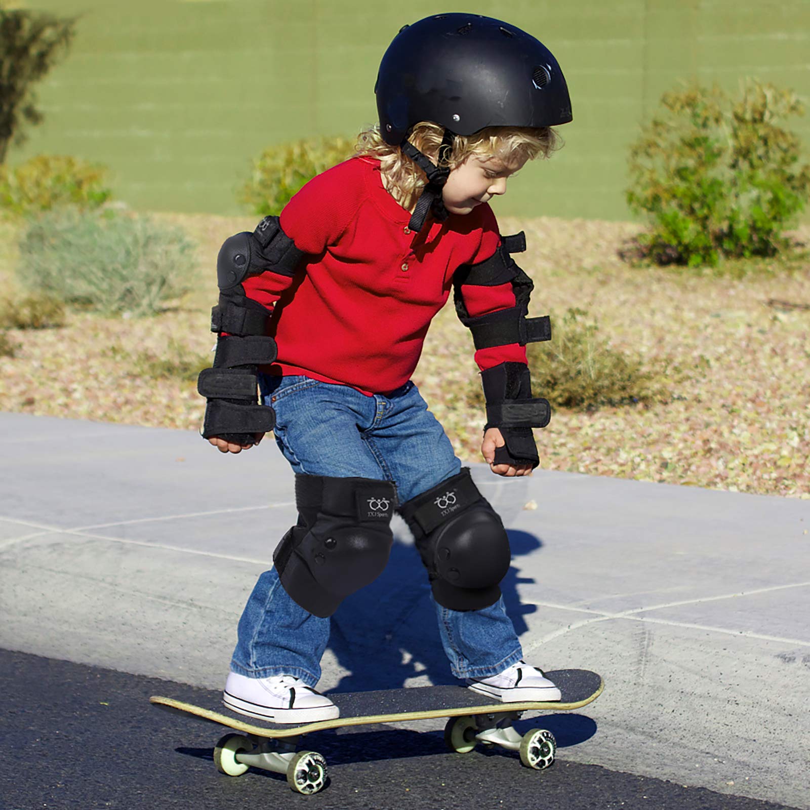Kids/Youth Elbow Pads Knee Pads with Wrist Guards Protective Gear Skateboarding Pads Roller Skating Derby Bicycle Inline Skating Scooter Riding Hoverboards Bike Longboarding