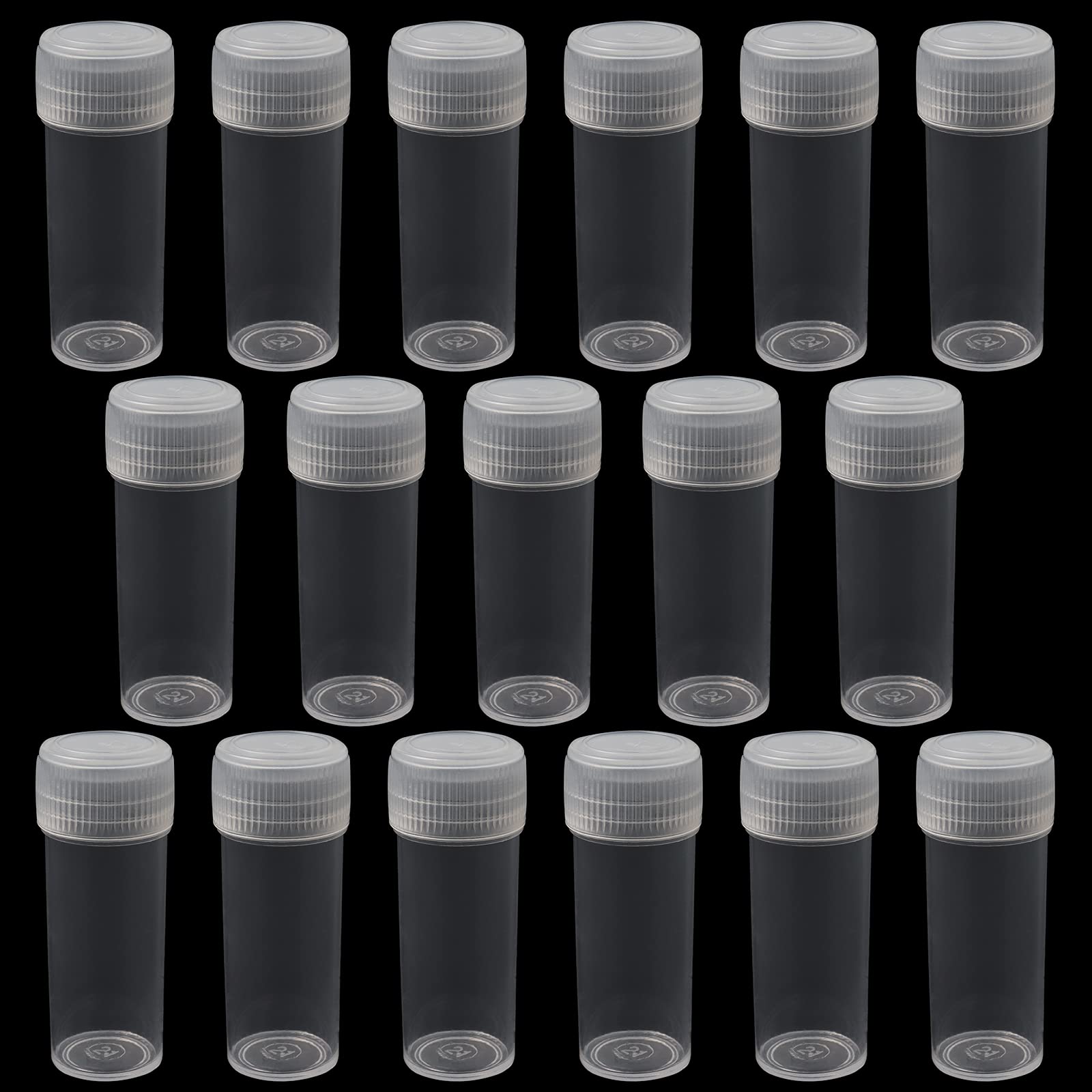popokk 150 PCS 5 ML Plastic Sample Bottles Vials Sample Container with Lid Clear Vial Storage Container for Small Items