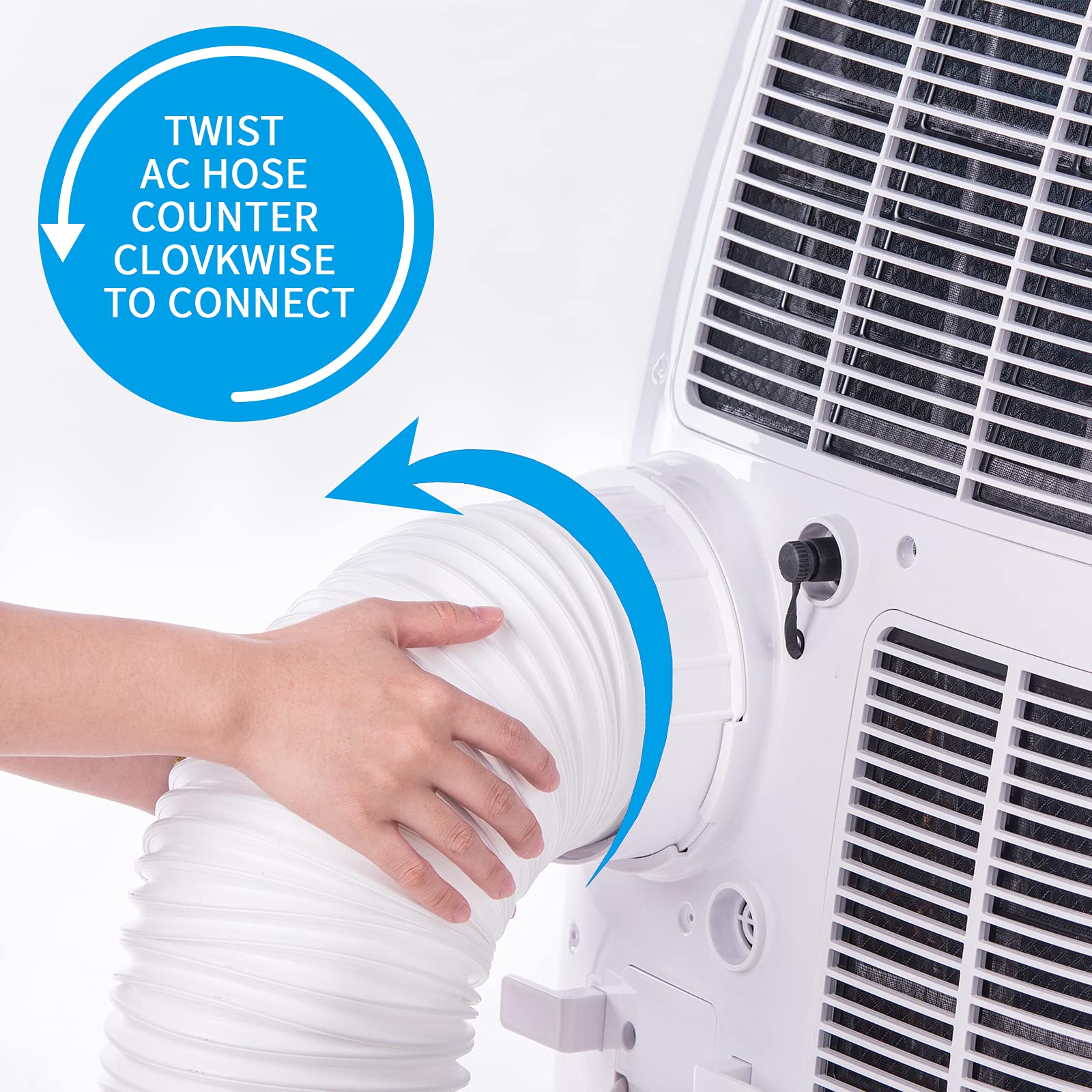 Portable Air Conditioner Hose 5 Inch Diameter,Portable AC Hose Exhaust Vent With Anti-Clockwise Thread Length up to 80 Inchesā¦
