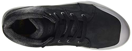 KEEN Women's Elena Mid Height Leather Hiking Boot, Black/Drizzle, 6