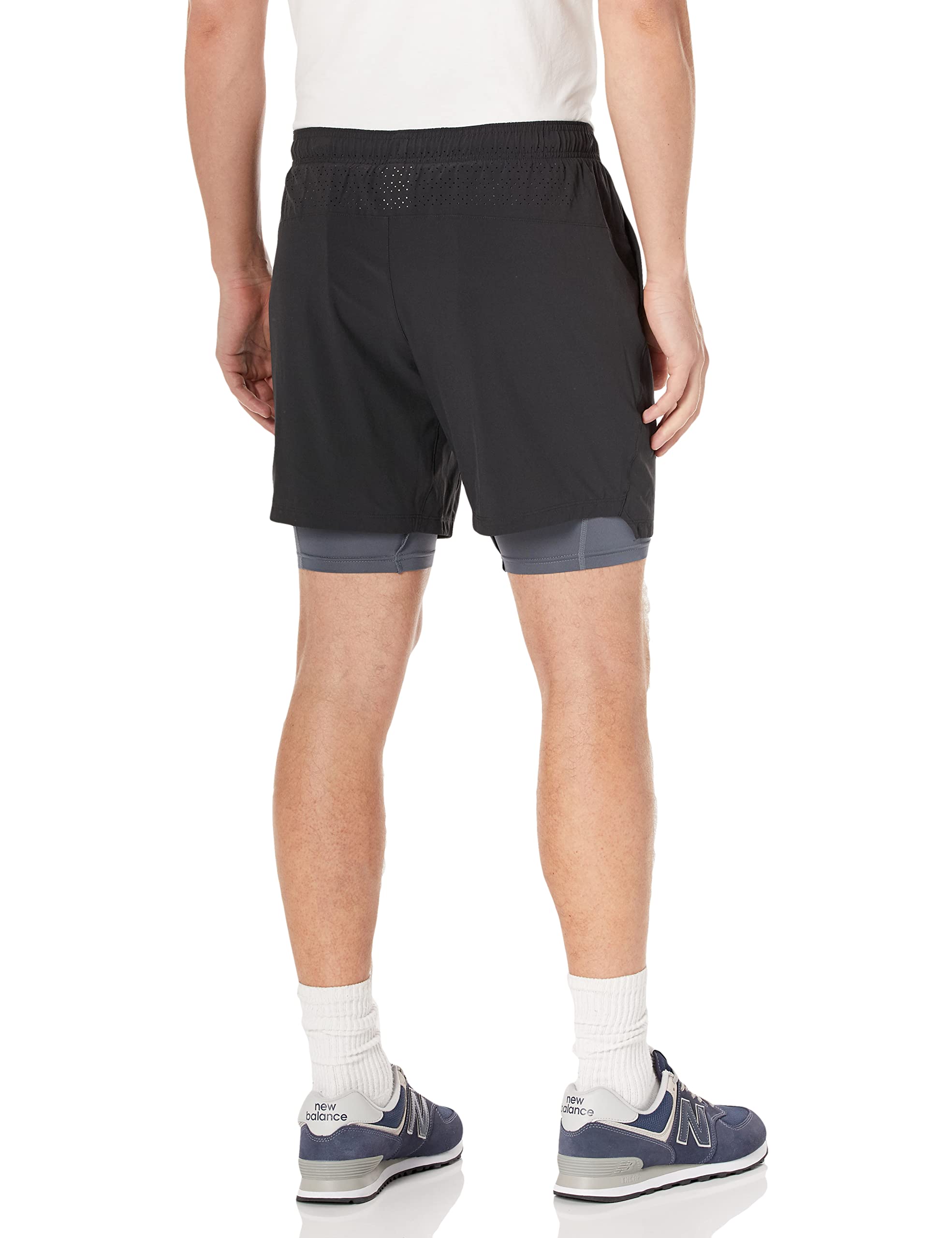 New Balance Men's R.W.T. 7 Inch 2 in 1 Short, Black, Medium