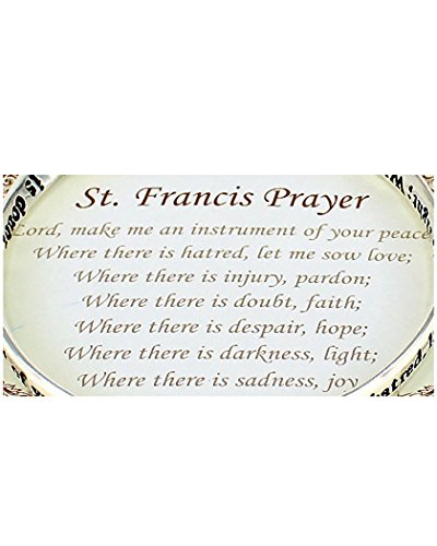 Jewelry Nexus Silver-tone St. Francis Prayer Engraved Twist Bangle Inspirational Bracelet & Prayer Card