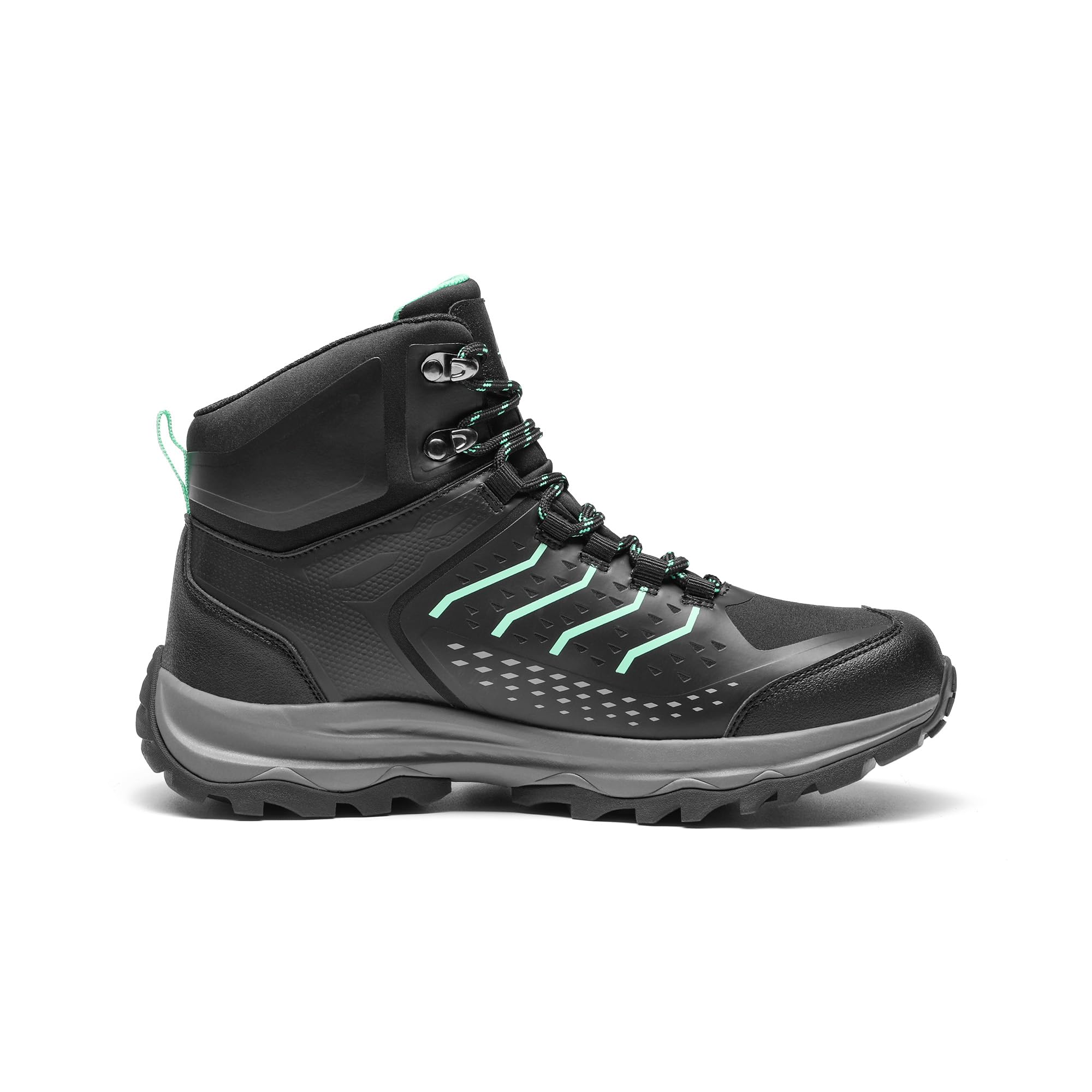NORTIV 8 Women's Waterproof Hiking Boots Outdoor Trekking Mid Backpacking Mountaineering Lightweight Boots LIGHT GREY/PINK Size 9 US SNHB224W
