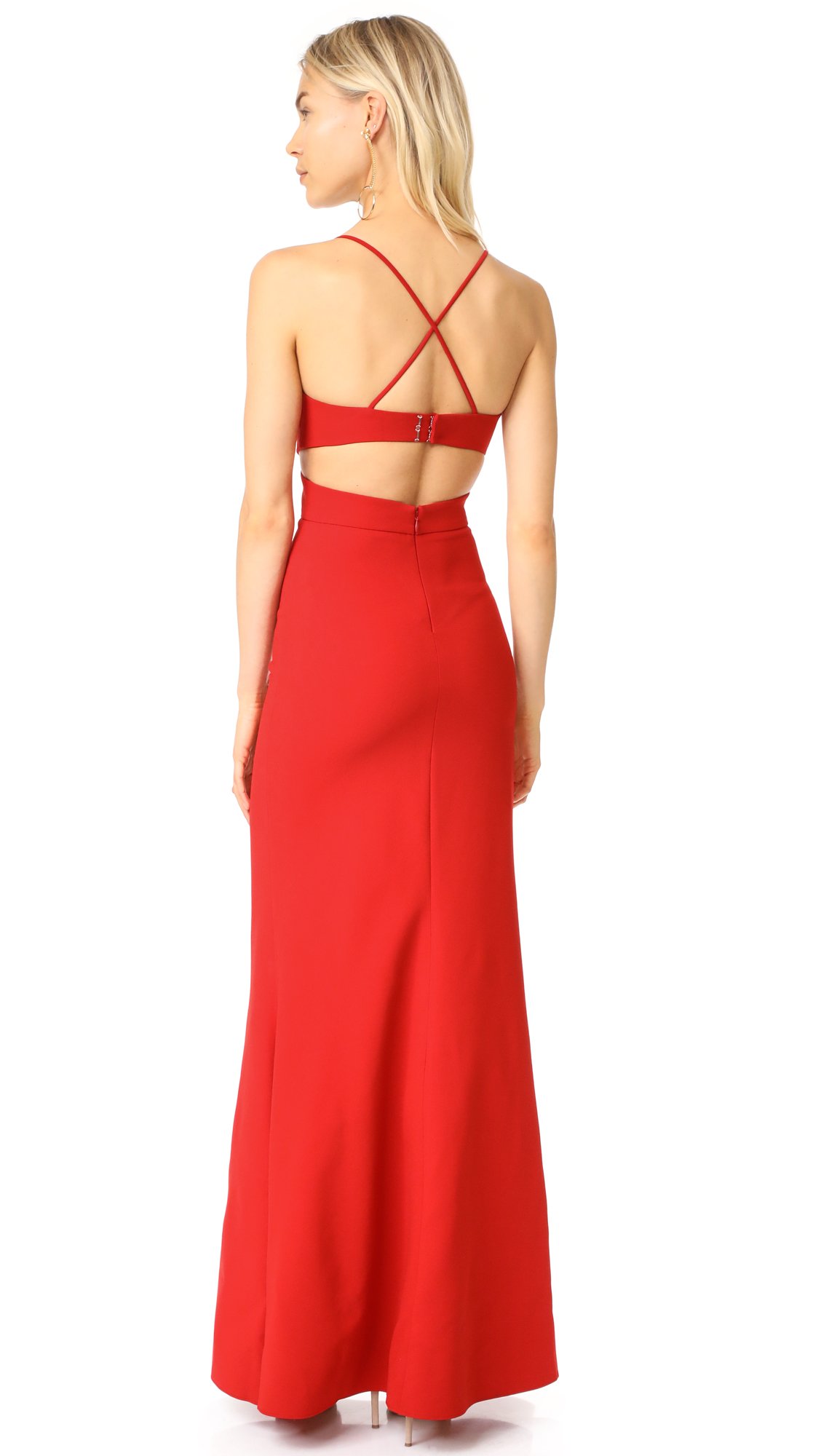 Jill Jill Stuart Women's Spaghetti Strap Bodycon with Cutouts, Cardinal, 8