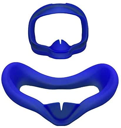 MASiKEN 3Pcs Silicone Face Eye Cover for Oculus Quest, Face Cushion & Face Pads Sweat Guard Washable (Red+Black+Blue)