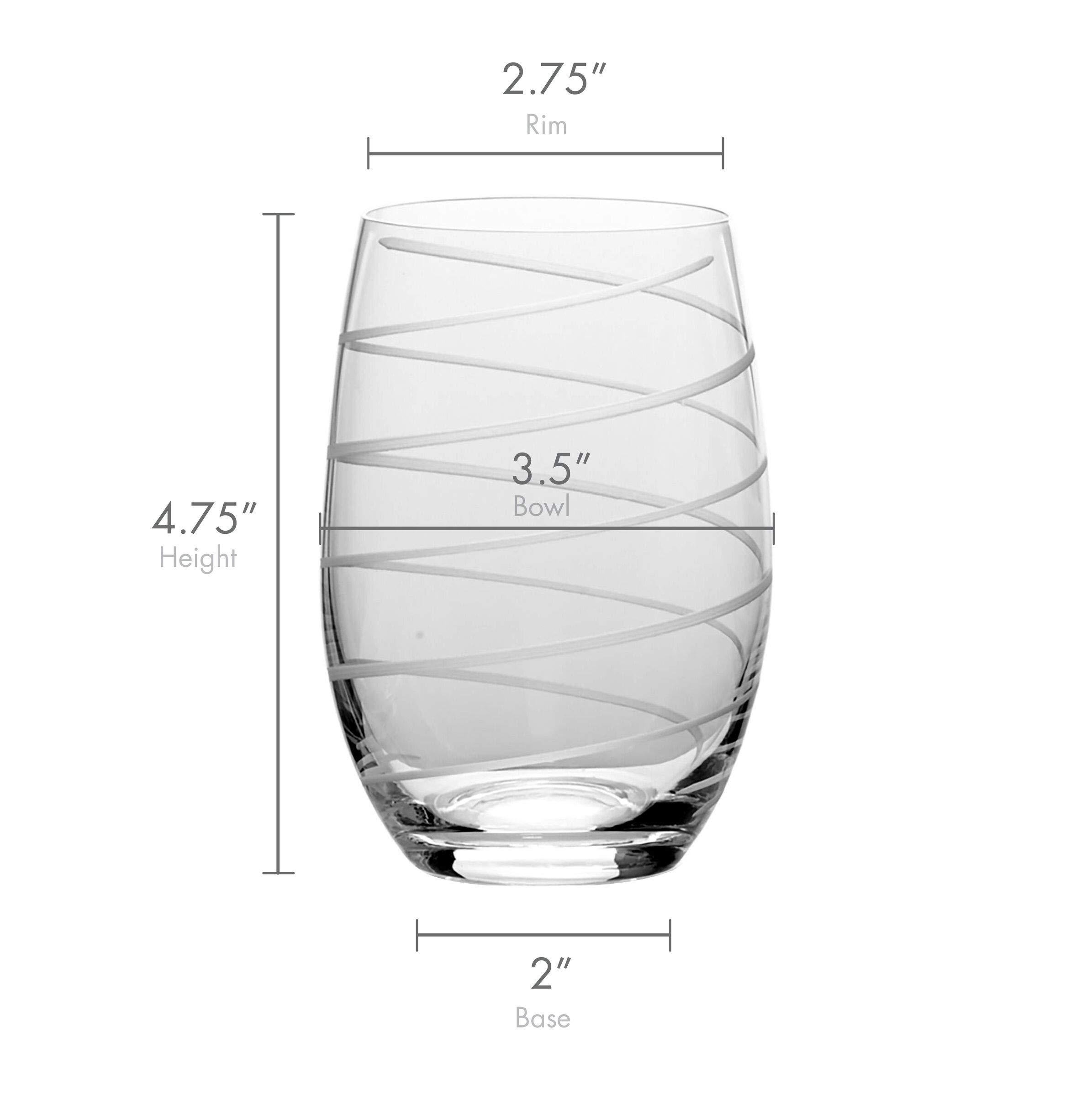 Mikasa Cheers Stemless Wine Glasses (Set of 4) and Highball Glasses (Set of 4), Clear