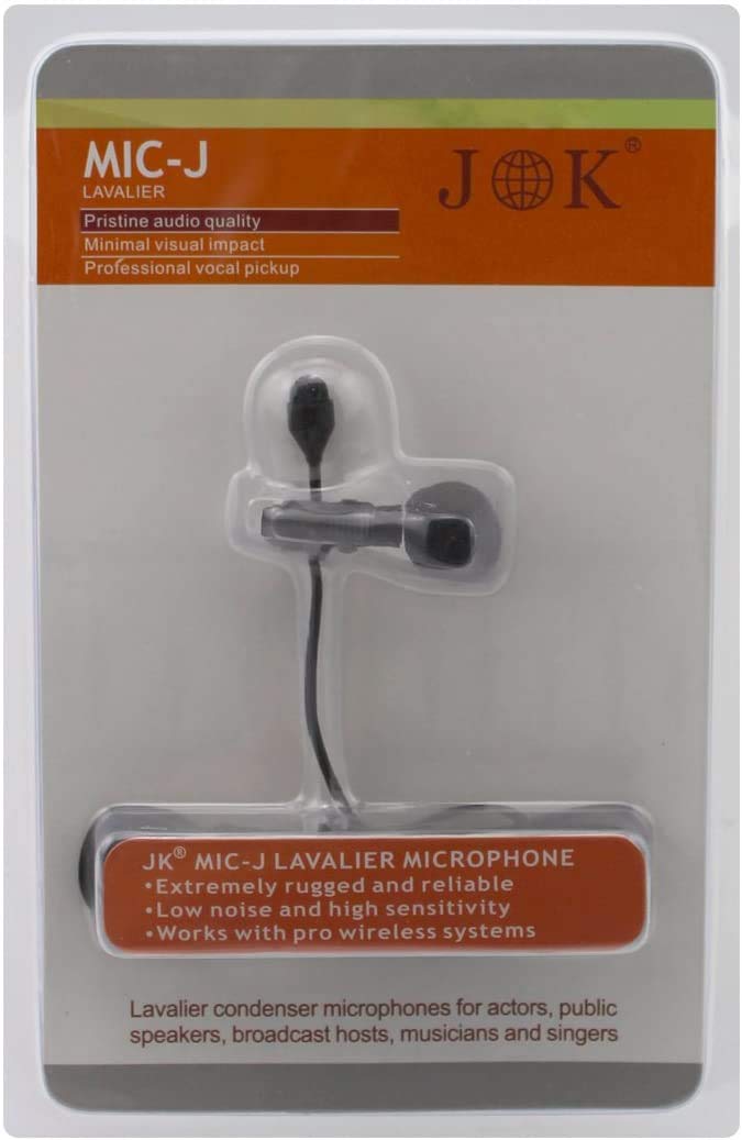 J K Pro Lavalier Lapel Microphone MIC-J 044 Compatible with Sennheiser Wireless Transmitter - Omnidirectional Condenser Mic