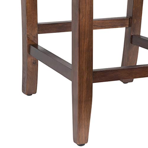Homepop Home Decor | Classic Counter Height Bar Stools | Faux Leather 24 Inch Bar Stools | Decorative Home Furniture (Brown Faux)