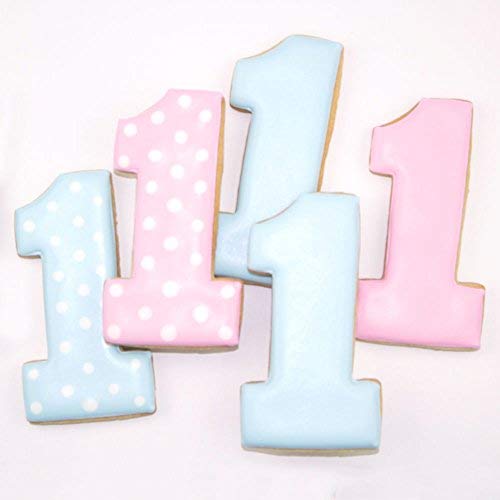 Number 1 Cookie Cutter 2-Pc. Set Made in USA by Ann Clark, 3.25", 4.5"
