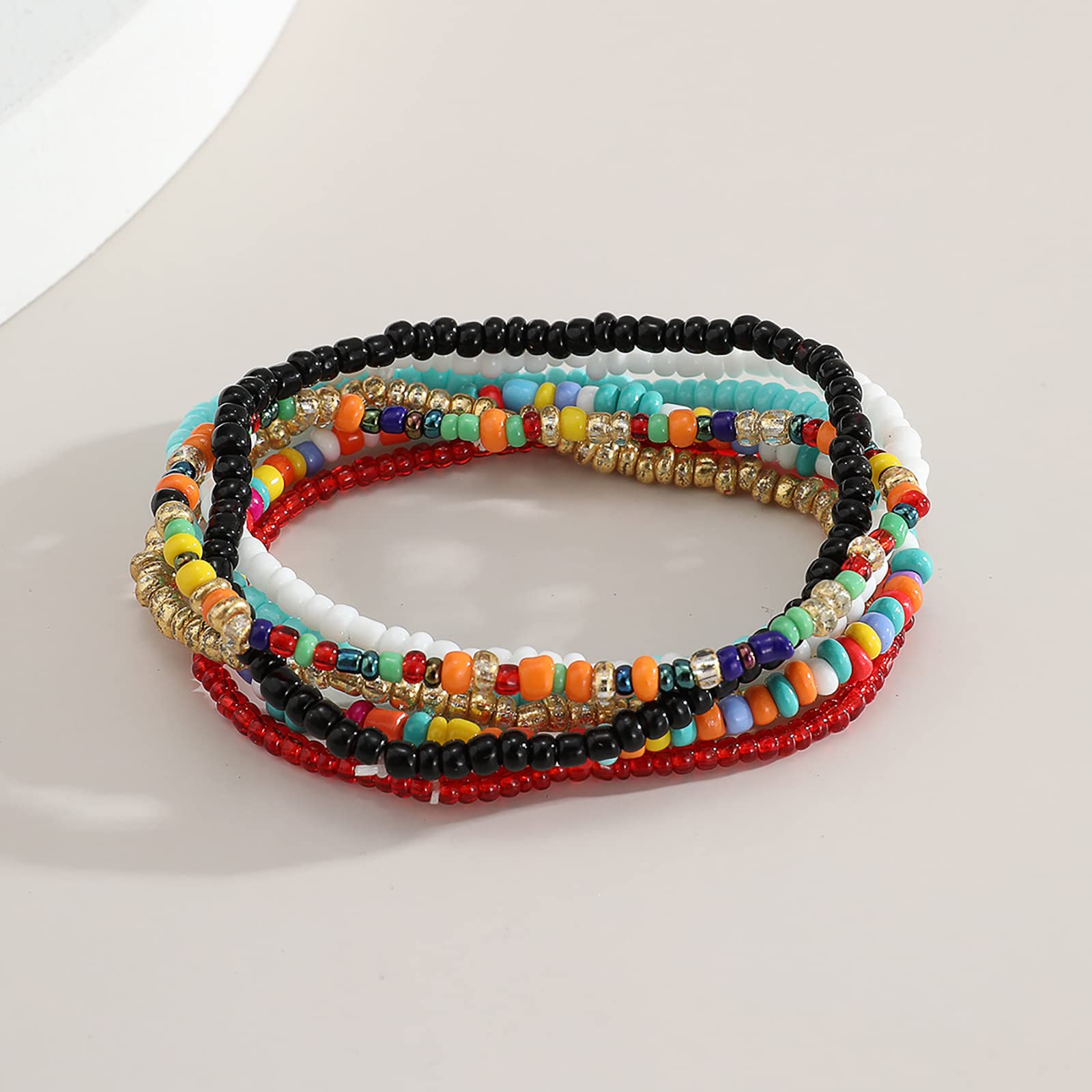 MUAYOUAUM Bracelets C45 for Women Girls Beads Colorful