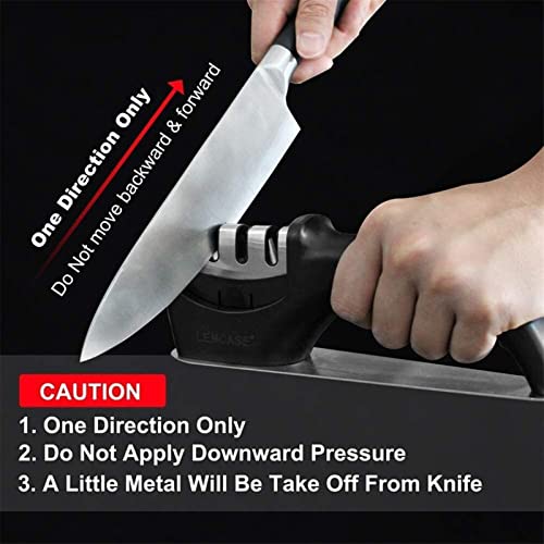 muuunann Professional Knife Sharpener with Stone Piece,Chef Kitchen Knife Sharpening System for Straight and Serrated Knives,Siccors, Multifunction 4 in 1,with Diomand Steel, Smart,Sharp and Safe