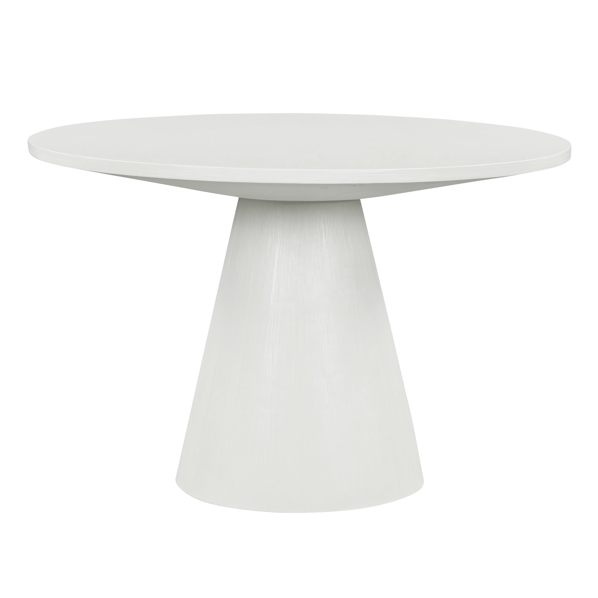 kevinplus 46.5'' Round Wood Dining Table for Living Room Dining Room Kitchen, Modern Circle Dining Kitchen Table for 4-6, Contemporary Living Room Dining Room Table Furniture (φ46.5"x30.2", White)