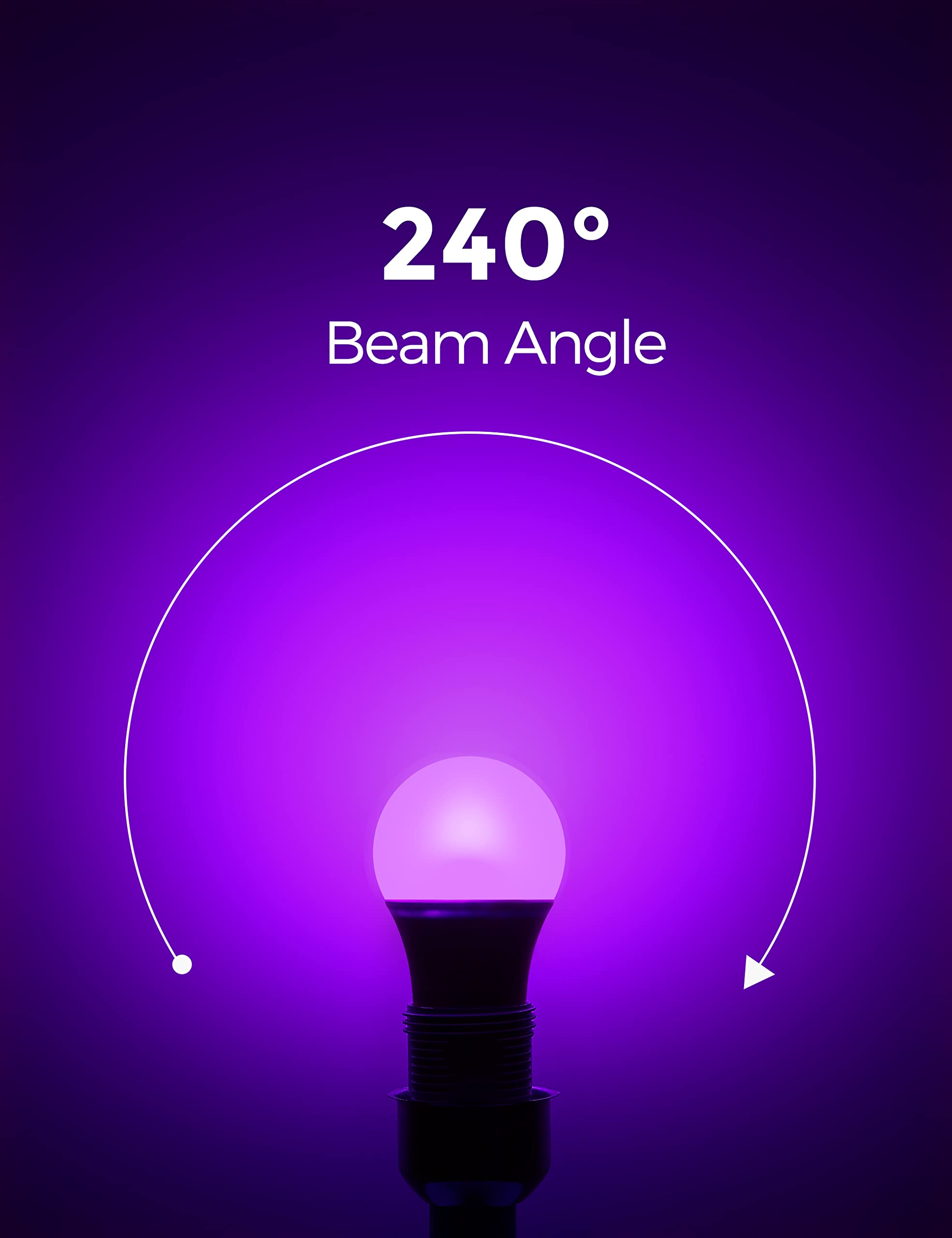 L LOHAS LED Blue LED Light Bulbs, A19 9W (60W Equivalent) Christmas Blue Colored Light Bulb Indoor, E26 Base, Non-Dim, 4 Pack