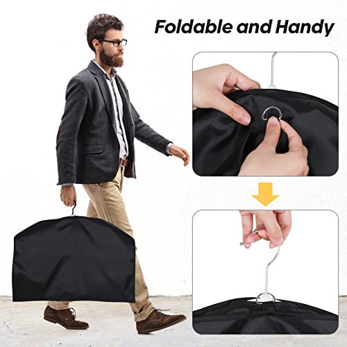 Vodiver Oxford Fabric Garment Bag Hanging Clothes Travel Suit Bag with Clear Window for Suits, Coats, T-Shirts, Jackets. (Blue, 40-inch-2 packs)