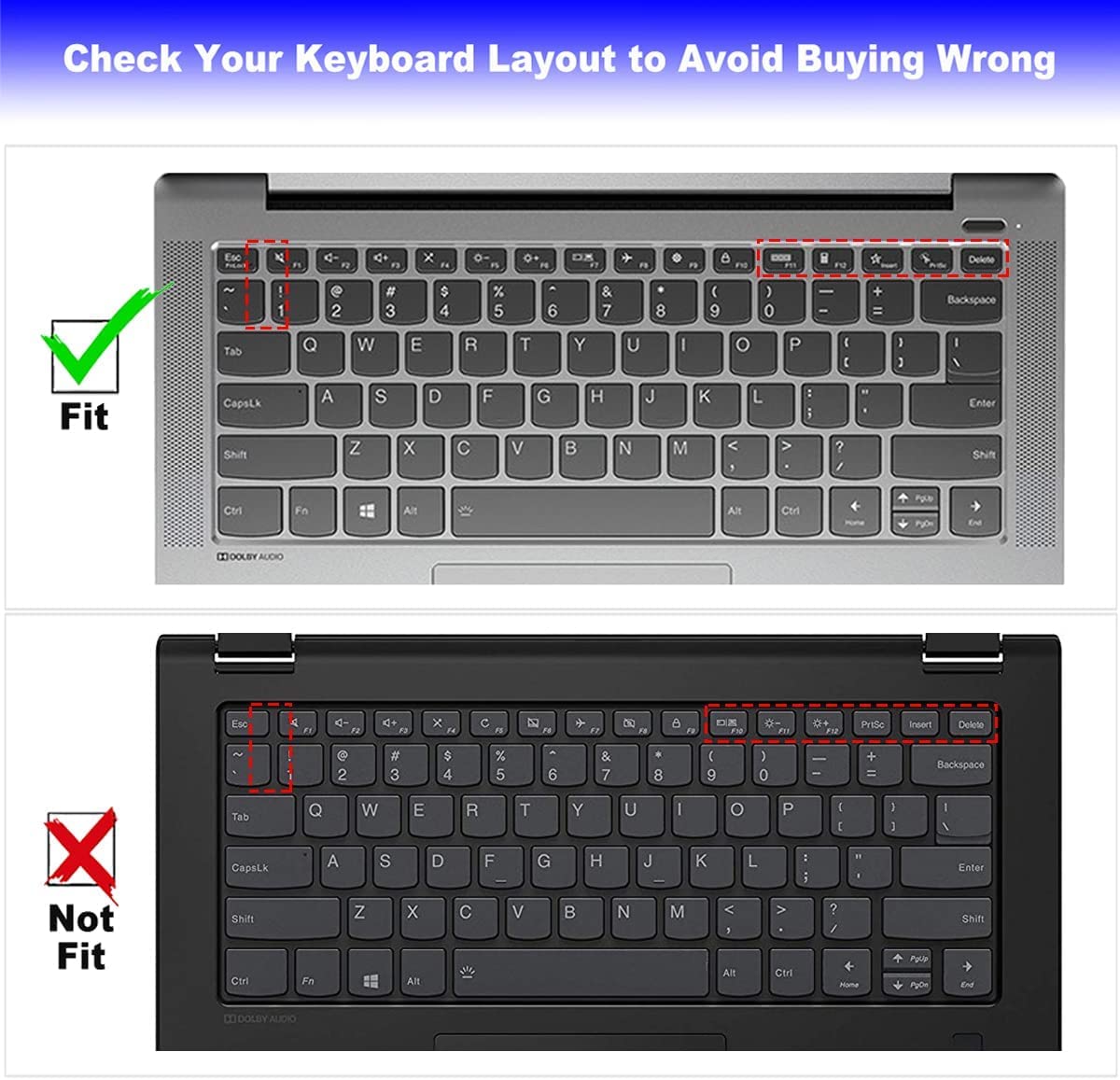 Keyboard Cover for Lenovo Ideapad 5 Pro/5i Pro 14, Ideapad 5 14, Ideapad 5i 14, Lenovo Flex 5 14 2-in-1, Lenovo Ideapad Flex 5 5g 14", Lenovo Ideapad 5 14", Ideapad S540 14" Laptop Protective Skin