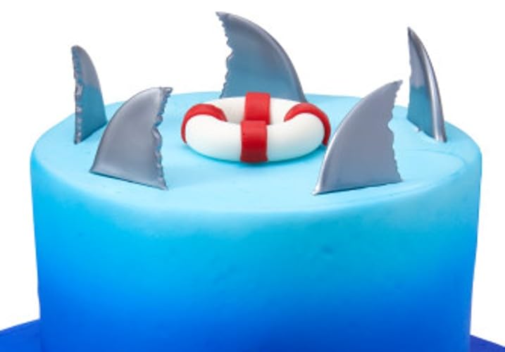 NCS Grey Shark Fin Cake and Cupcake Pick Toppers, 24 Count
