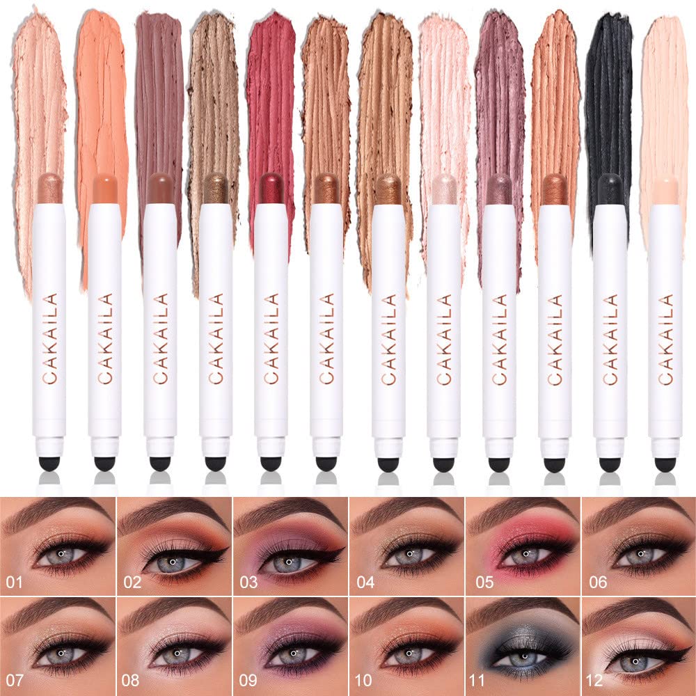 Timipoo Cream eye shadow stick, eye shadow pen, matte and shimmer eye makeup stick, long-lasting waterproof eye shadow fluorescent stick makeup (04#)
