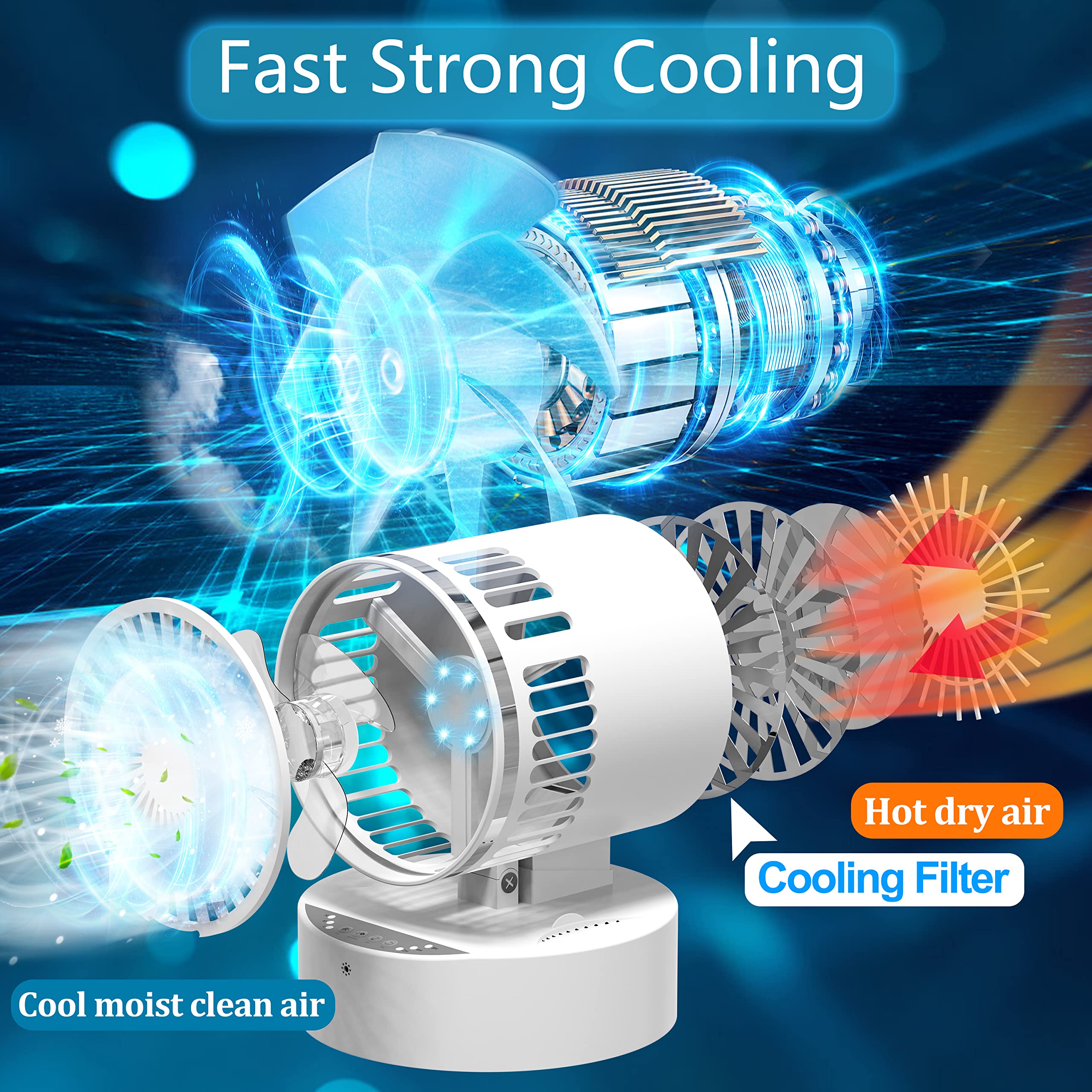 Portable Air Conditioners - Remote Control Personal Air Conditioner Unit,Mini Air Cooler AC with Cooling Metal Filter