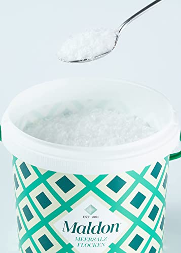 Maldon Salt, Sea Salt Flakes, 3.1 lb, Bulk Tub, Kosher, Natural, Handcrafted, Gourmet, Pyramid Crystals